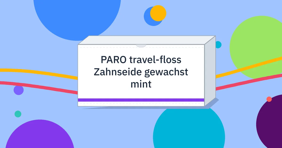 Symbolbild: Packung mit der Aufschrift PARO travel-floss Zahnseide gewachst mint (PZN 17373219) – Verfügbarkeit und Bezug in Apotheken in Frankfurt am Main