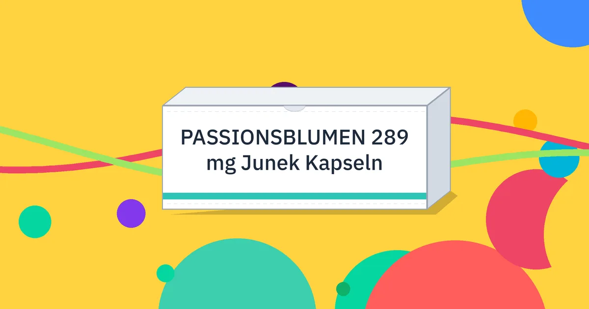 Symbolbild: Packung mit der Aufschrift PASSIONSBLUMEN 289 mg Junek Kapseln (PZN 01095267) – Verfügbarkeit und Bezug in Apotheken in Frankfurt am Main