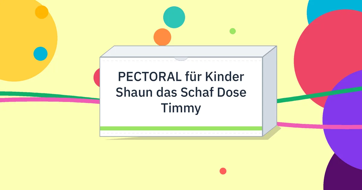 Symbolbild: Packung mit der Aufschrift PECTORAL für Kinder Shaun das Schaf Dose Timmy (PZN 18275275) – Verfügbarkeit und Bezug in Apotheken in Frankfurt am Main