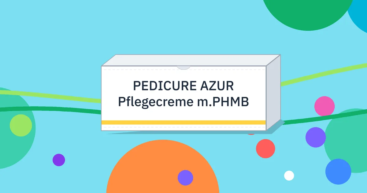 Symbolbild: Packung mit der Aufschrift PEDICURE AZUR Pflegecreme m.PHMB (PZN 06903200) – Verfügbarkeit und Bezug in Apotheken in Frankfurt am Main