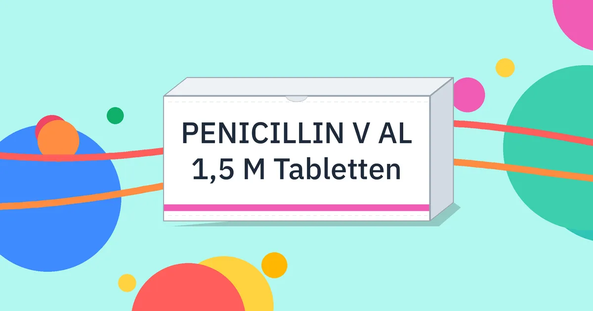 Symbolbild: Packung mit der Aufschrift PENICILLIN V AL 1,5 M Tabletten (PZN 08671917) – Verfügbarkeit und Bezug in Apotheken in Frankfurt am Main
