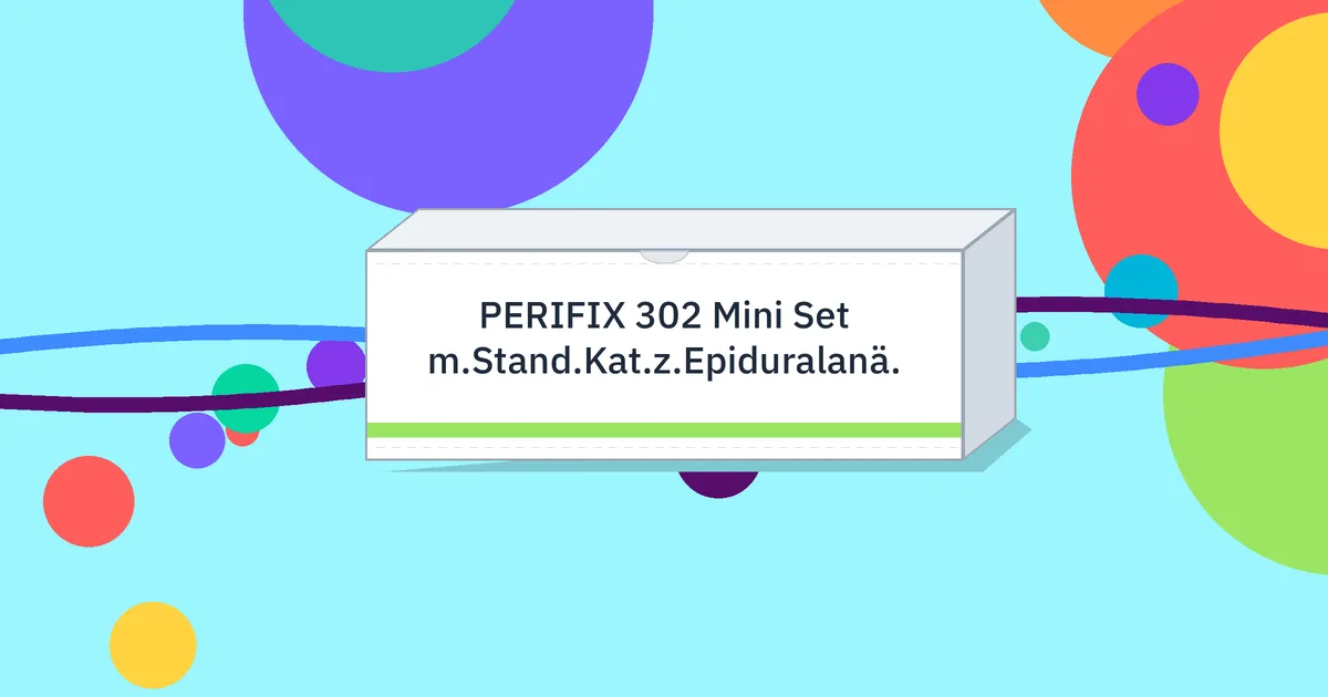 Symbolbild: Packung mit der Aufschrift PERIFIX 302 Mini Set m.Stand.Kat.z.Epiduralanä. (PZN 06866290) – Verfügbarkeit und Bezug in Apotheken in Frankfurt am Main