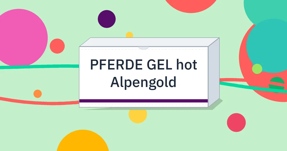 Symbolbild: Packung mit der Aufschrift PFERDE GEL hot Alpengold (PZN 12559853) – Verfügbarkeit und Bezug in Apotheken in Frankfurt am Main