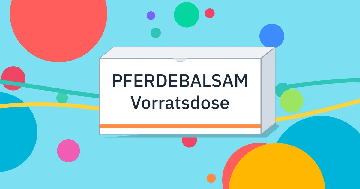 Symbolbild: Packung mit der Aufschrift PFERDEBALSAM Vorratsdose (PZN 17302797) – Verfügbarkeit und Bezug in Apotheken in Frankfurt am Main