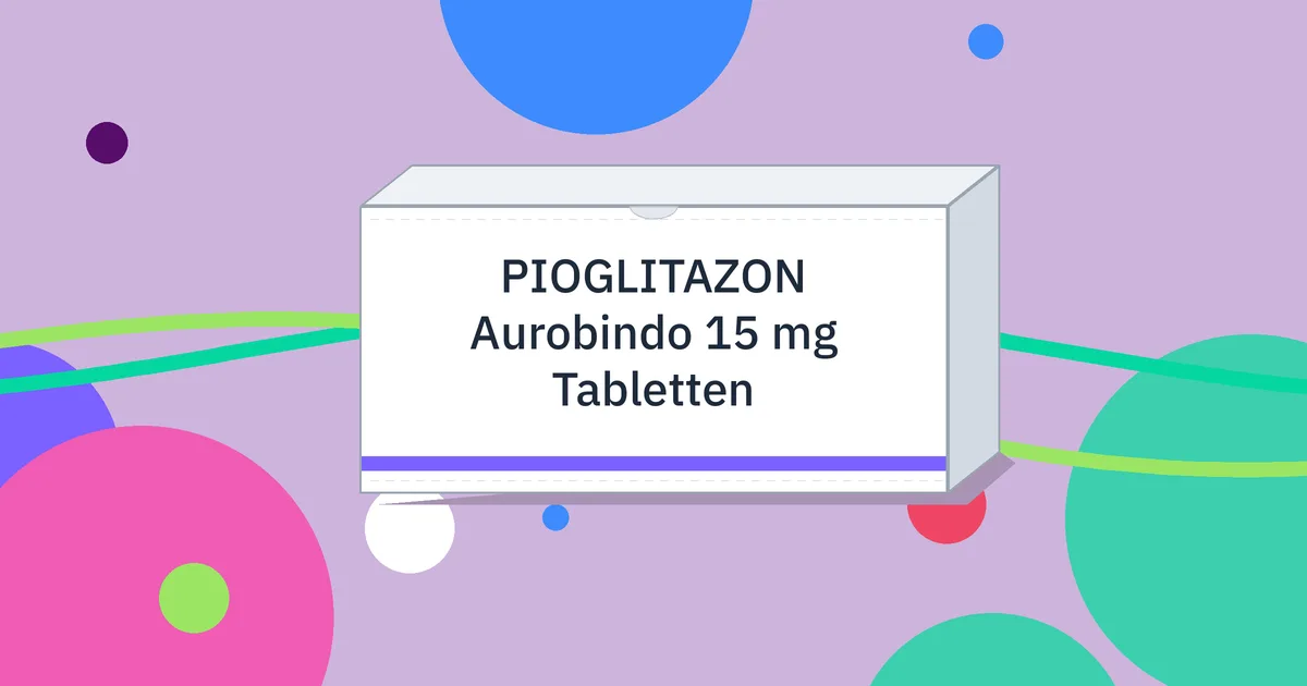 Symbolbild: Packung mit der Aufschrift PIOGLITAZON Aurobindo 15 mg Tabletten (PZN 01129670) – Verfügbarkeit und Bezug in Apotheken in Frankfurt am Main