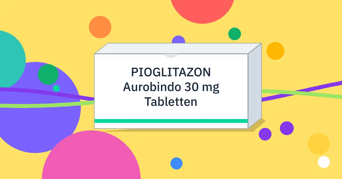 Symbolbild: Packung mit der Aufschrift PIOGLITAZON Aurobindo 30 mg Tabletten (PZN 01129807) – Verfügbarkeit und Bezug in Apotheken in Frankfurt am Main