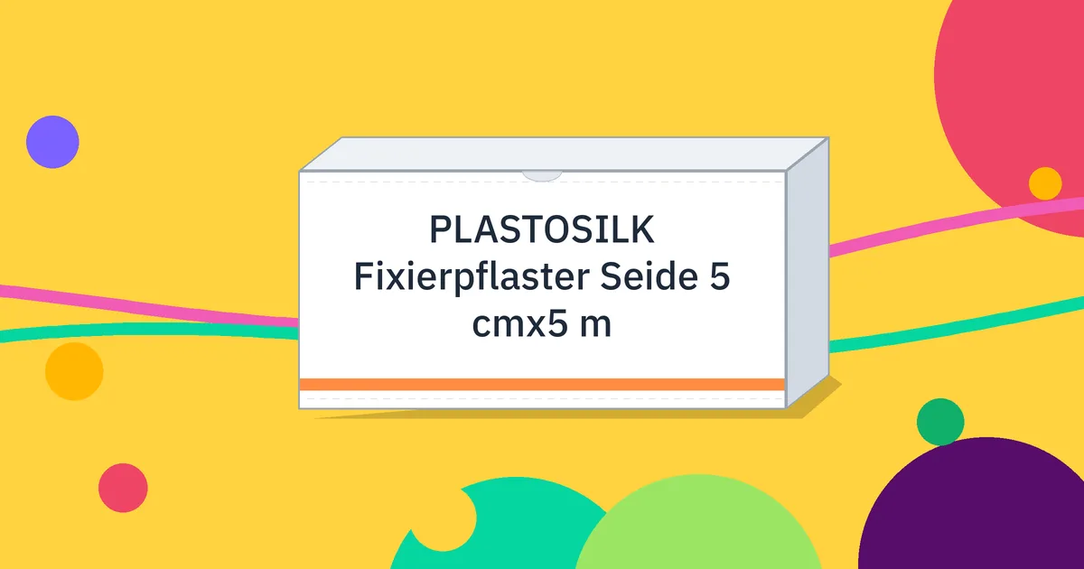 Symbolbild: Packung mit der Aufschrift PLASTOSILK Fixierpflaster Seide 5 cmx5 m (PZN 10269246) – Verfügbarkeit und Bezug in Apotheken in Frankfurt am Main