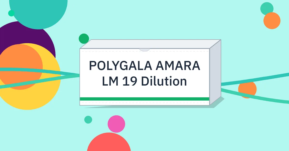 Symbolbild: Packung mit der Aufschrift POLYGALA AMARA LM 19 Dilution (PZN 13661542) – Verfügbarkeit und Bezug in Apotheken in Frankfurt am Main