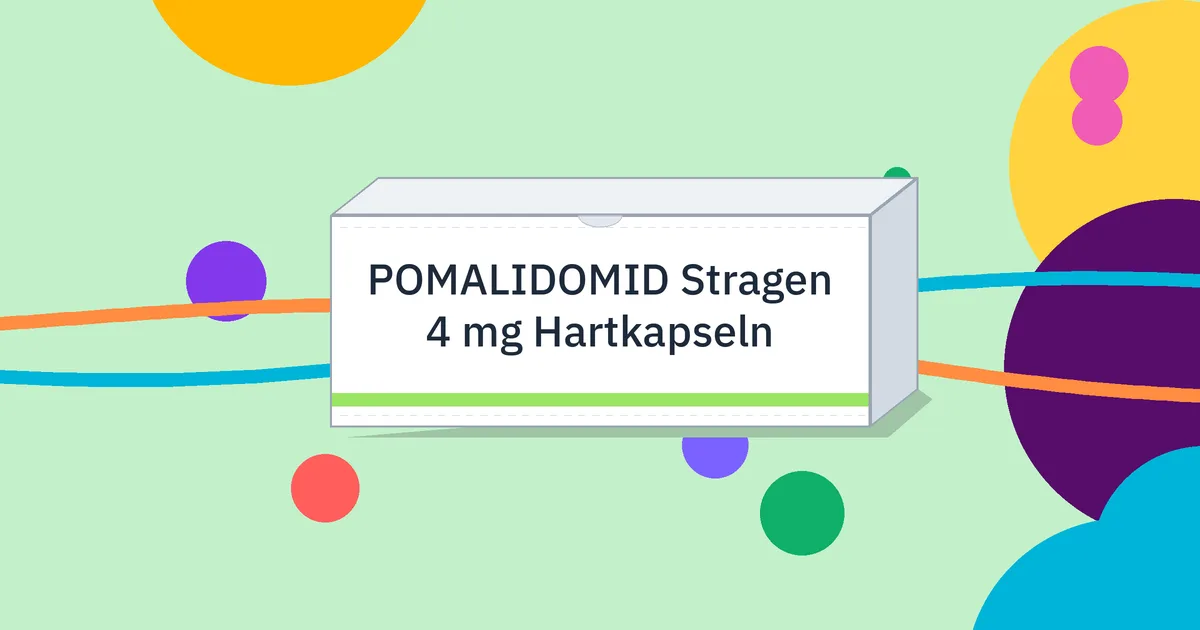 Symbolbild: Packung mit der Aufschrift POMALIDOMID Stragen 4 mg Hartkapseln (PZN 19957516) – Verfügbarkeit und Bezug in Apotheken in Frankfurt am Main