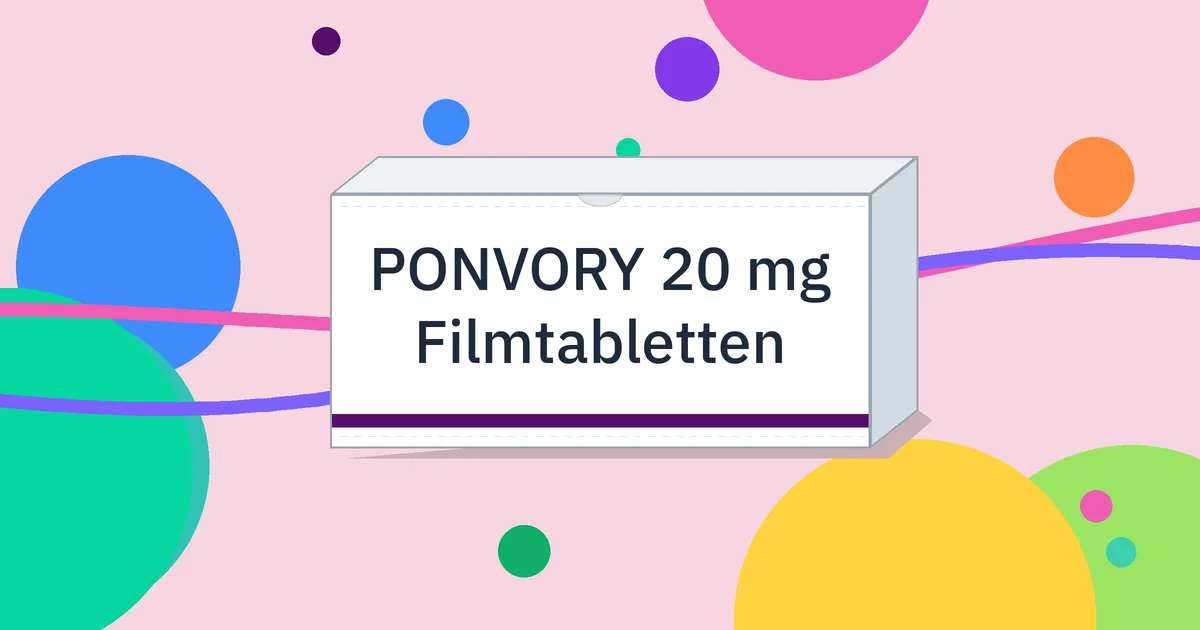 Symbolbild: Packung mit der Aufschrift PONVORY 20 mg Filmtabletten (PZN 18294628) – Verfügbarkeit und Bezug in Apotheken in Frankfurt am Main
