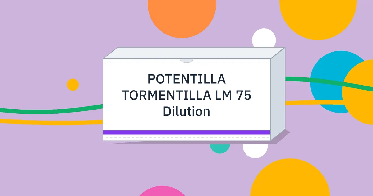 Symbolbild: Packung mit der Aufschrift POTENTILLA TORMENTILLA LM 75 Dilution (PZN 13665907) – Verfügbarkeit und Bezug in Apotheken in Frankfurt am Main