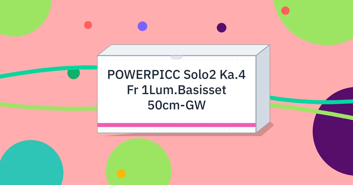 Symbolbild: Packung mit der Aufschrift POWERPICC Solo2 Ka.4 Fr 1Lum.Basisset 50cm-GW (PZN 12398427) – Verfügbarkeit und Bezug in Apotheken in Frankfurt am Main