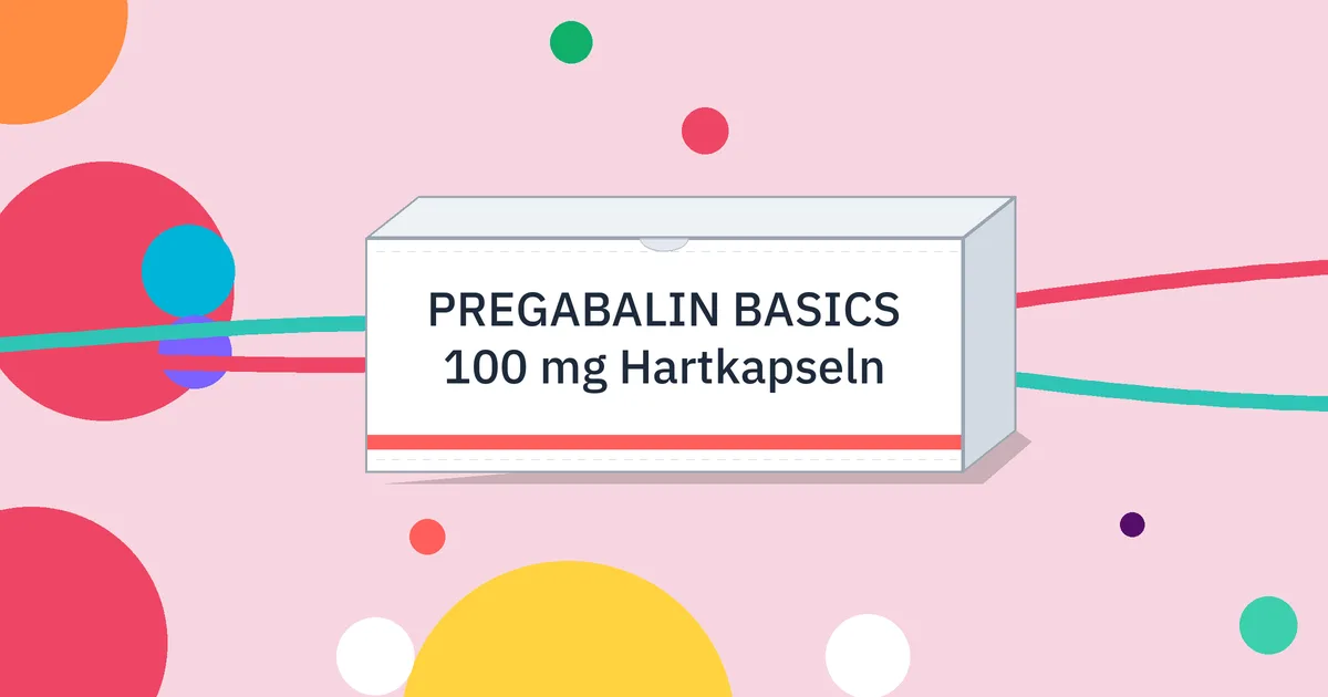 Symbolbild: Packung mit der Aufschrift PREGABALIN BASICS 100 mg Hartkapseln (PZN 11172371) – Verfügbarkeit und Bezug in Apotheken in Frankfurt am Main