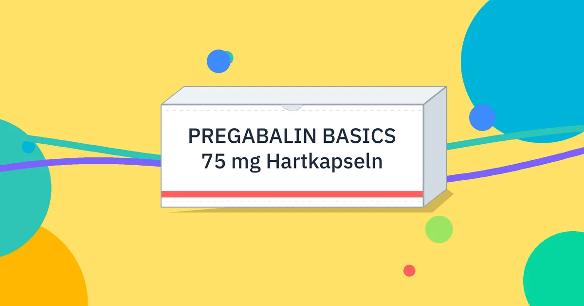 Symbolbild: Packung mit der Aufschrift PREGABALIN BASICS 75 mg Hartkapseln (PZN 11172336) – Verfügbarkeit und Bezug in Apotheken in Frankfurt am Main