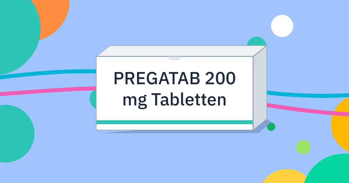 Symbolbild: Packung mit der Aufschrift PREGATAB 200 mg Tabletten (PZN 14135815) – Verfügbarkeit und Bezug in Apotheken in Frankfurt am Main
