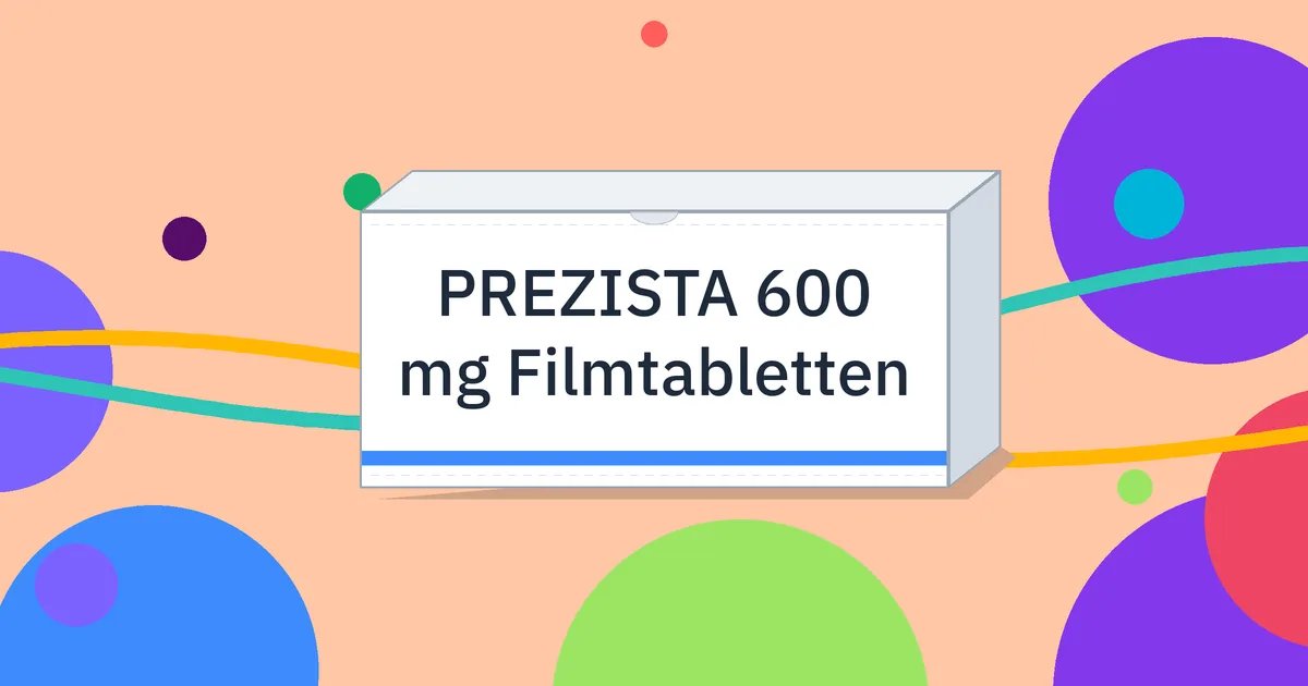 Symbolbild: Packung mit der Aufschrift PREZISTA 600 mg Filmtabletten (PZN 02918618) – Verfügbarkeit und Bezug in Apotheken in Frankfurt am Main