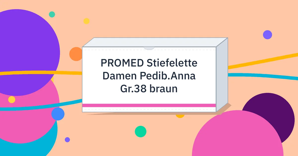 Symbolbild: Packung mit der Aufschrift PROMED Stiefelette Damen Pedib.Anna Gr.38 braun (PZN 11710064) – Verfügbarkeit und Bezug in Apotheken in Frankfurt am Main