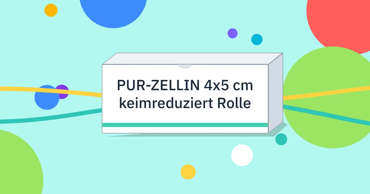 Symbolbild: Packung mit der Aufschrift PUR-ZELLIN 4x5 cm keimreduziert Rolle (PZN 19078140) – Verfügbarkeit und Bezug in Apotheken in Frankfurt am Main