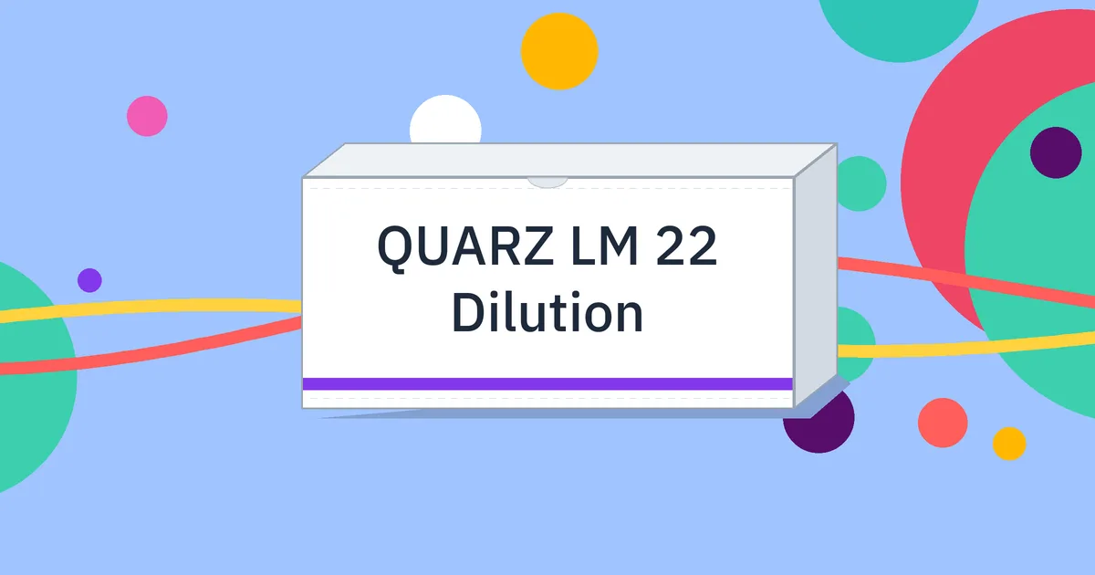 Symbolbild: Packung mit der Aufschrift QUARZ LM 22 Dilution (PZN 13045576) – Verfügbarkeit und Bezug in Apotheken in Frankfurt am Main