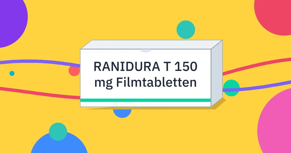 Symbolbild: Packung mit der Aufschrift RANIDURA T 150 mg Filmtabletten (PZN 08818102) – Verfügbarkeit und Bezug in Apotheken in Frankfurt am Main