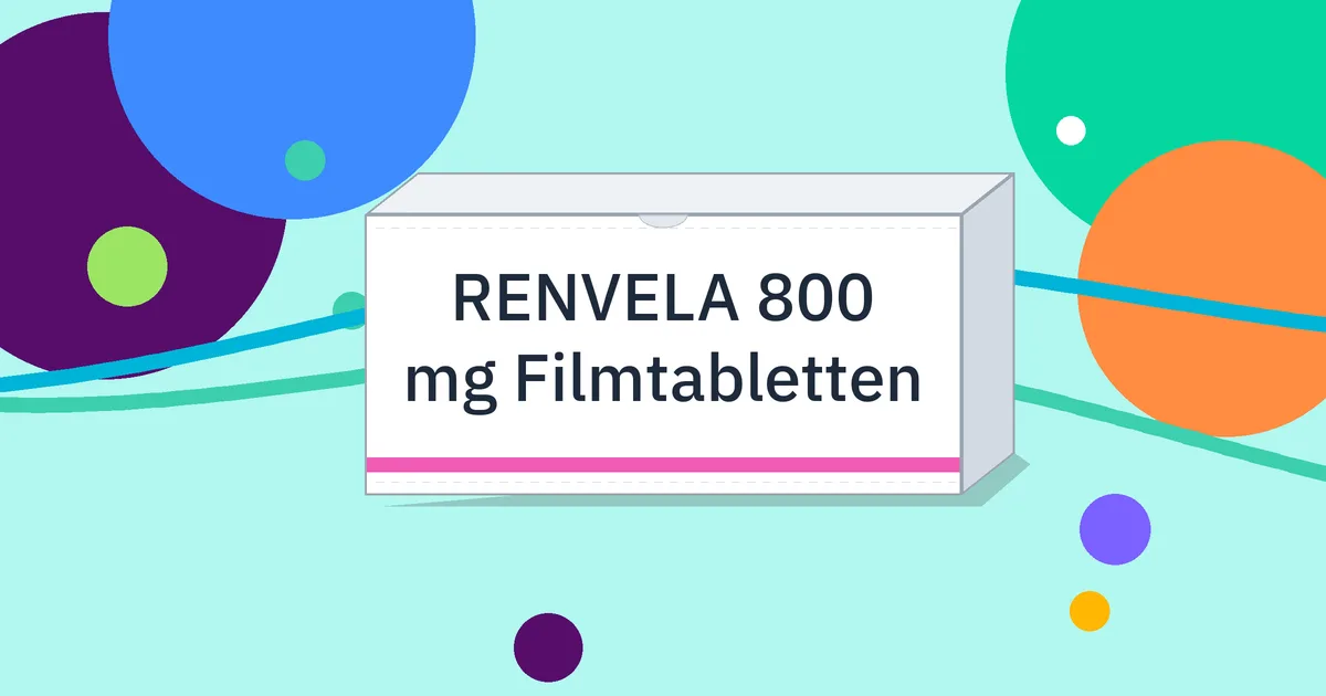 Symbolbild: Packung mit der Aufschrift RENVELA 800 mg Filmtabletten (PZN 11528709) – Verfügbarkeit und Bezug in Apotheken in Frankfurt am Main