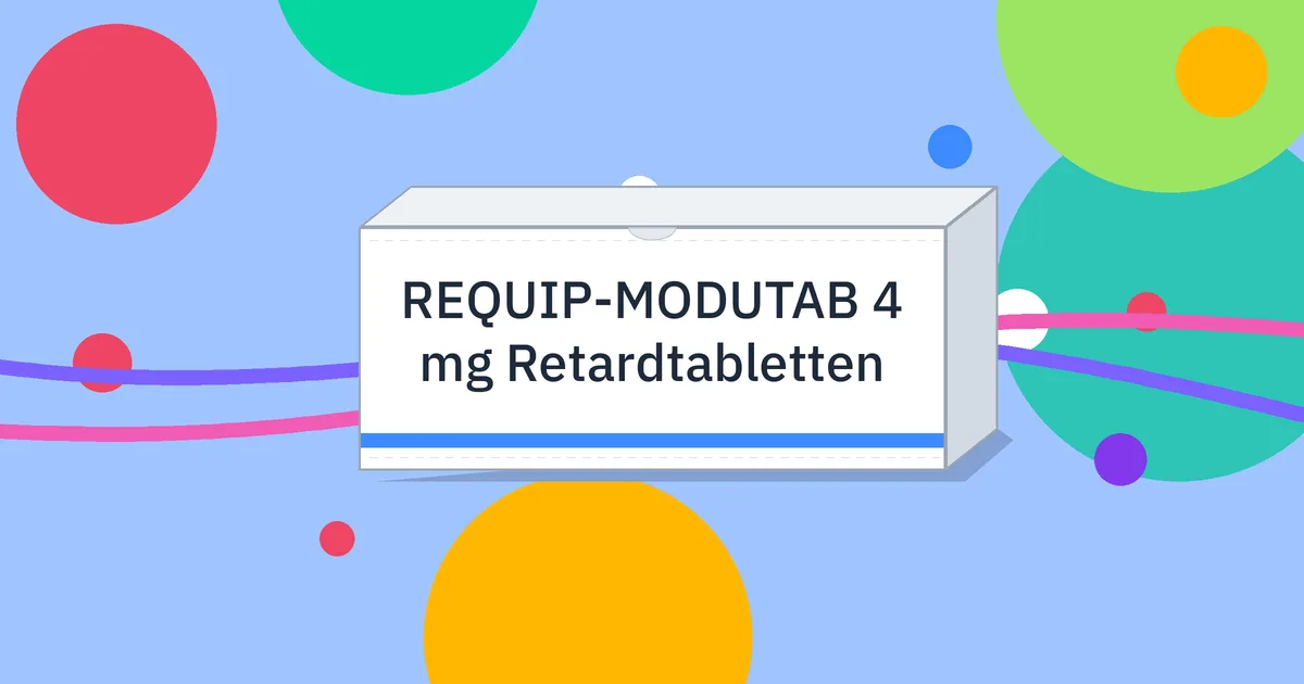 Symbolbild: Packung mit der Aufschrift REQUIP-MODUTAB 4 mg Retardtabletten (PZN 06829432) – Verfügbarkeit und Bezug in Apotheken in Frankfurt am Main