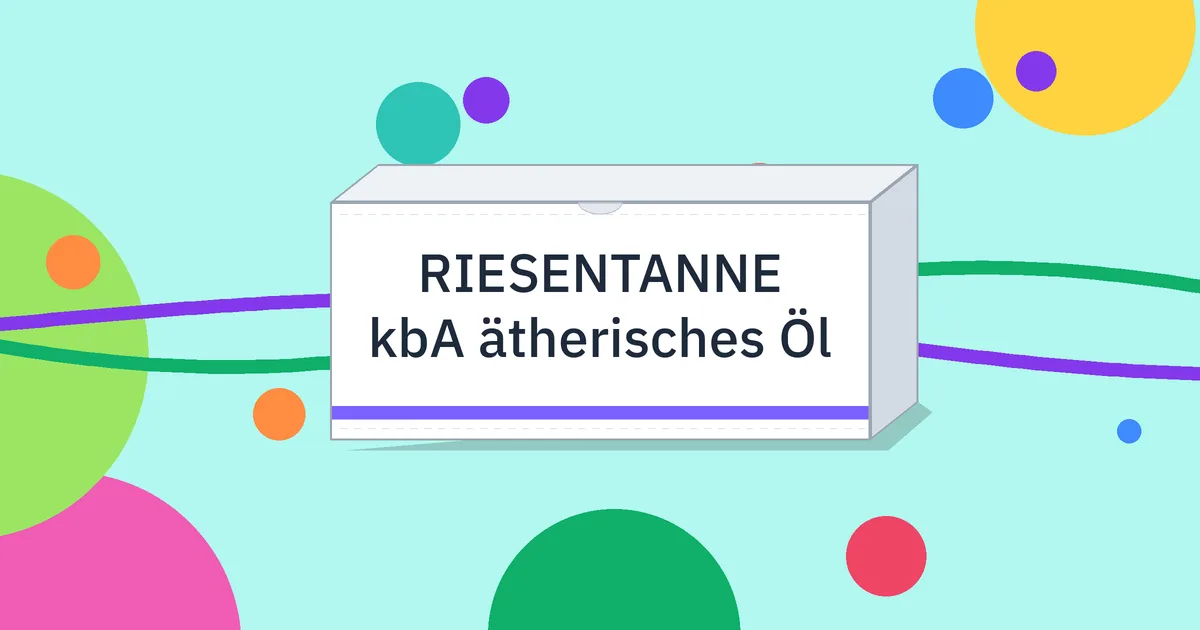 Symbolbild: Packung mit der Aufschrift RIESENTANNE kbA ätherisches Öl (PZN 00721521) – Verfügbarkeit und Bezug in Apotheken in Frankfurt am Main