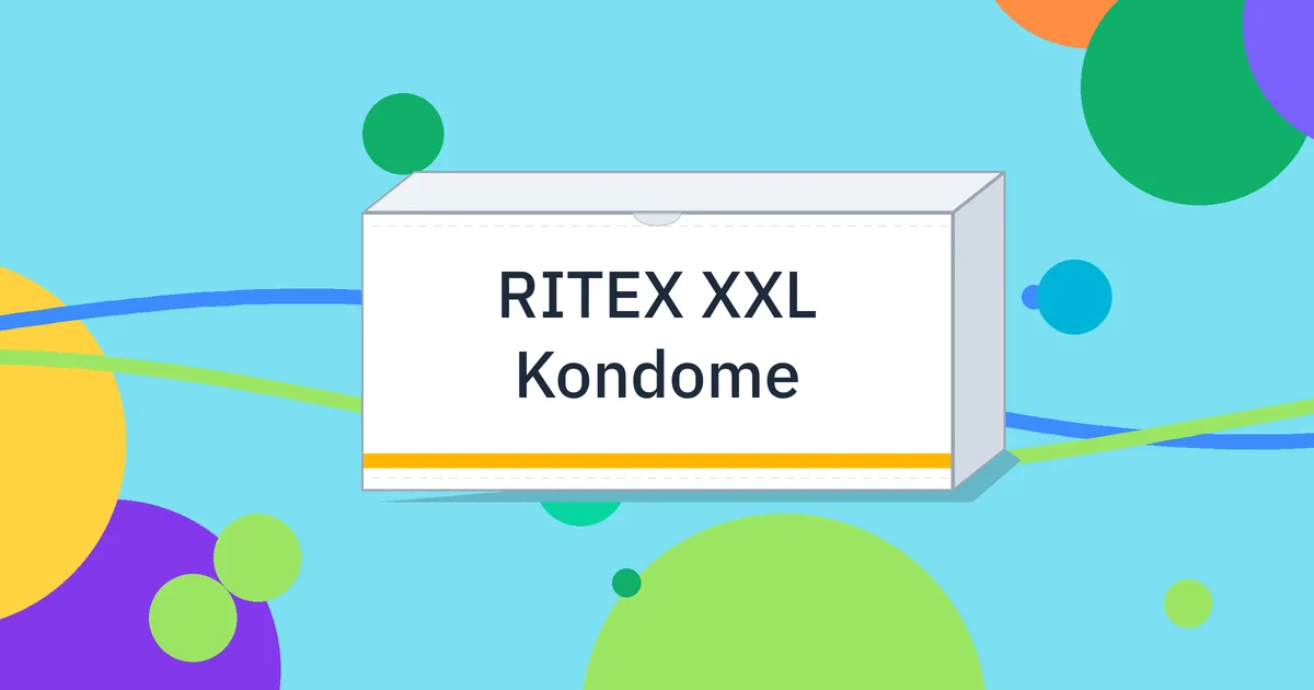 Symbolbild: Packung mit der Aufschrift RITEX XXL Kondome (PZN 04102163) – Verfügbarkeit und Bezug in Apotheken in Frankfurt am Main