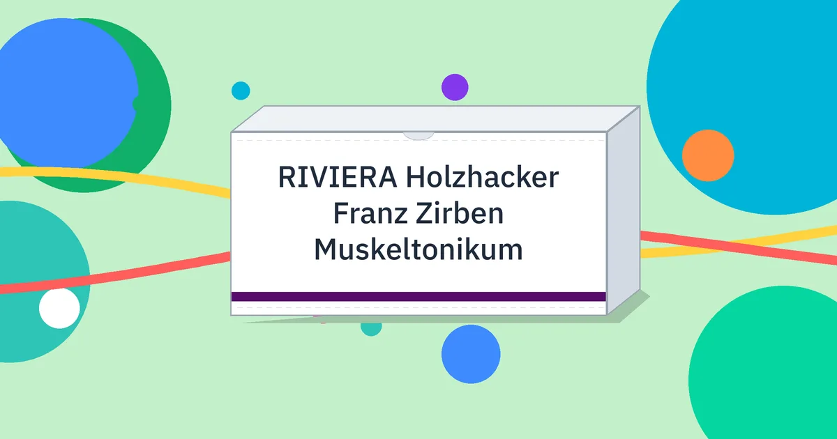 Symbolbild: Packung mit der Aufschrift RIVIERA Holzhacker Franz Zirben Muskeltonikum (PZN 19303200) – Verfügbarkeit und Bezug in Apotheken in Frankfurt am Main
