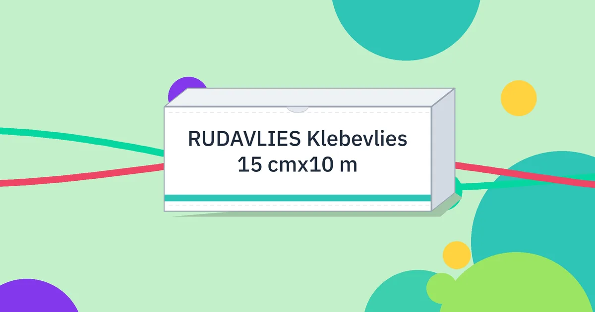 Symbolbild: Packung mit der Aufschrift RUDAVLIES Klebevlies 15 cmx10 m (PZN 07092442) – Verfügbarkeit und Bezug in Apotheken in Frankfurt am Main