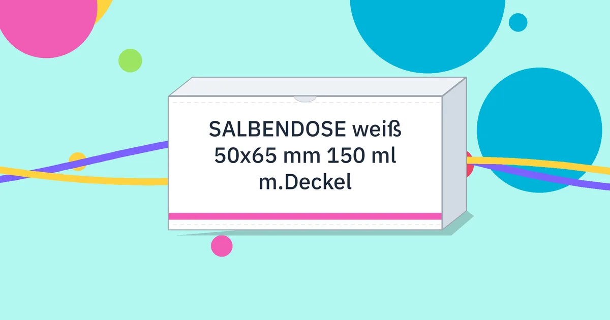 Symbolbild: Packung mit der Aufschrift SALBENDOSE weiß 50x65 mm 150 ml m.Deckel (PZN 10402113) – Verfügbarkeit und Bezug in Apotheken in Frankfurt am Main