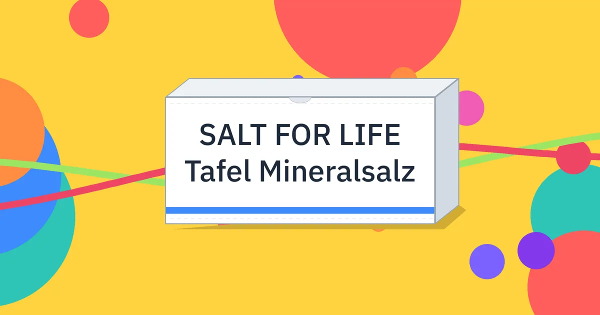 Symbolbild: Packung mit der Aufschrift SALT FOR LIFE Tafel Mineralsalz (PZN 04116722) – Verfügbarkeit und Bezug in Apotheken in Frankfurt am Main