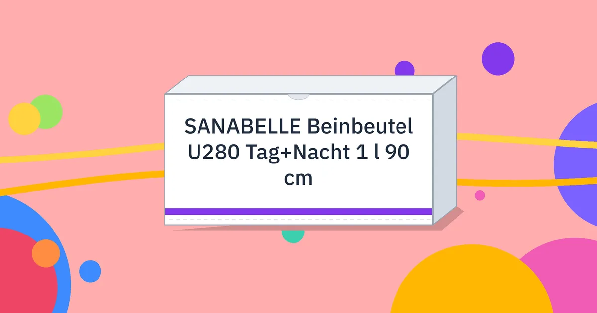 Symbolbild: Packung mit der Aufschrift SANABELLE Beinbeutel U280 Tag+Nacht 1 l 90 cm (PZN 13920133) – Verfügbarkeit und Bezug in Apotheken in Frankfurt am Main