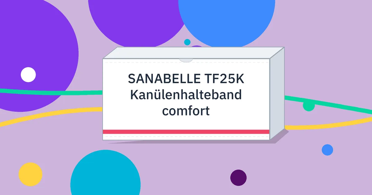 Symbolbild: Packung mit der Aufschrift SANABELLE TF25K Kanülenhalteband comfort (PZN 09304196) – Verfügbarkeit und Bezug in Apotheken in Frankfurt am Main