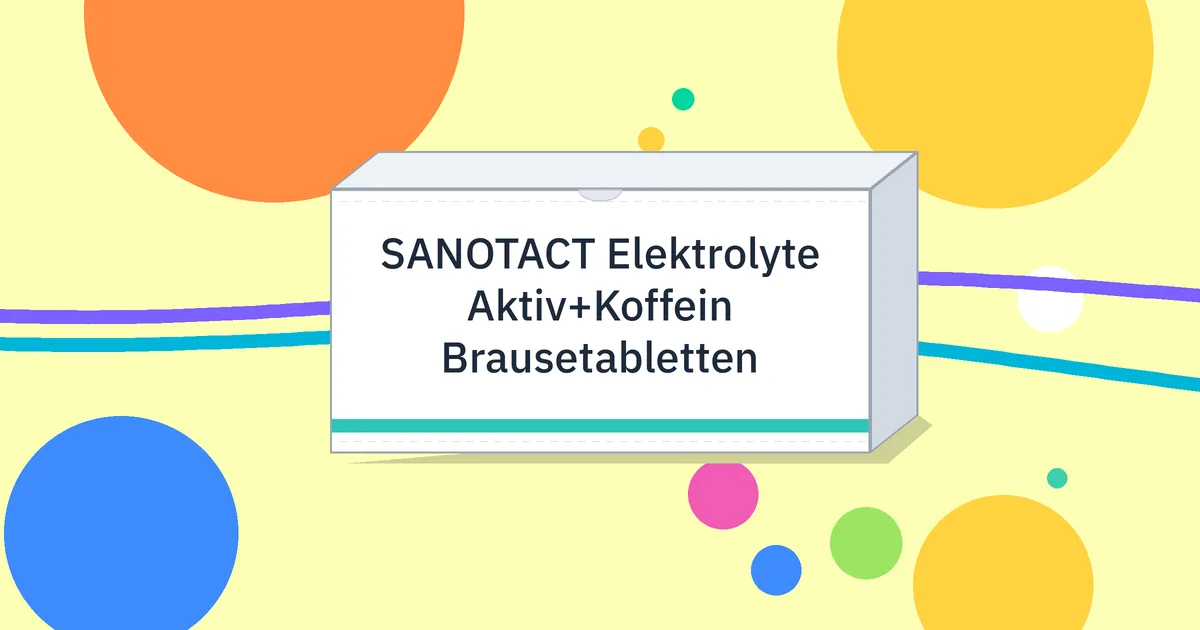 Symbolbild: Packung mit der Aufschrift SANOTACT Elektrolyte Aktiv+Koffein Brausetabletten (PZN 20098828) – Verfügbarkeit und Bezug in Apotheken in Frankfurt am Main