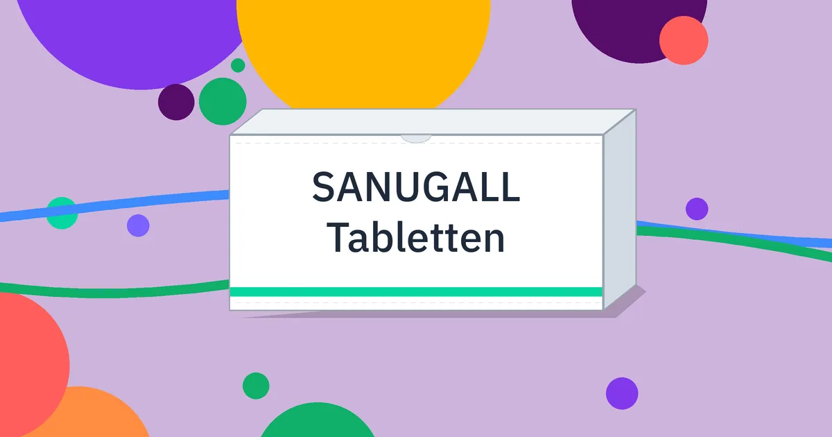 Symbolbild: Packung mit der Aufschrift SANUGALL Tabletten (PZN 06198291) – Verfügbarkeit und Bezug in Apotheken in Frankfurt am Main