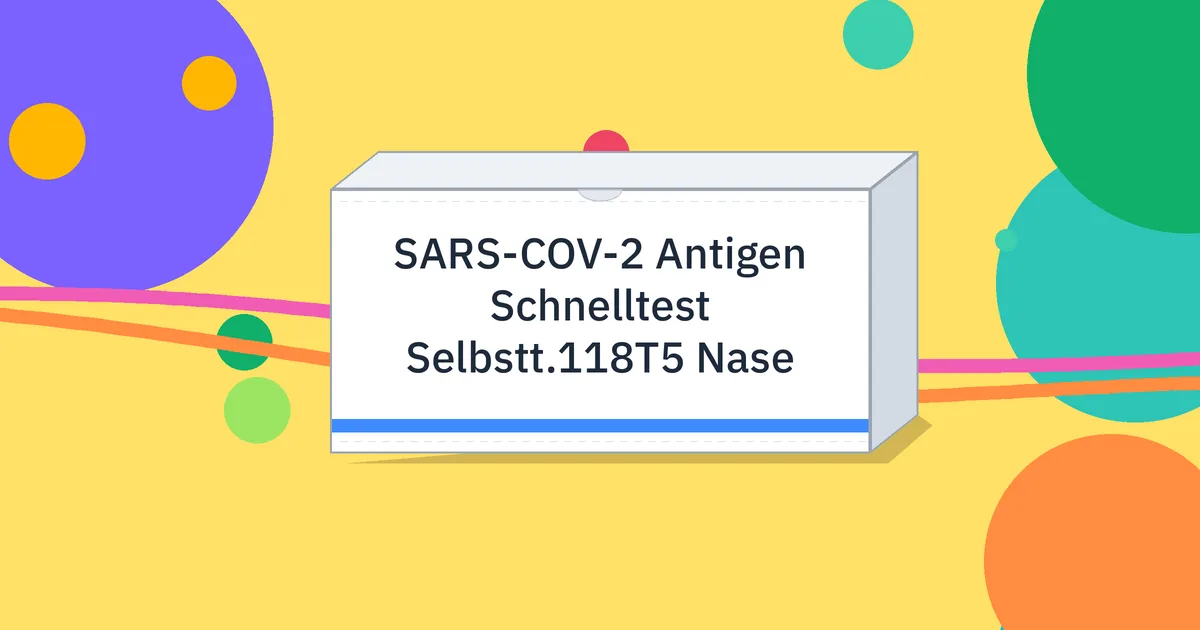 Symbolbild: Packung mit der Aufschrift SARS-COV-2 Antigen Schnelltest Selbstt.118T5 Nase (PZN 17522487) – Verfügbarkeit und Bezug in Apotheken in Frankfurt am Main