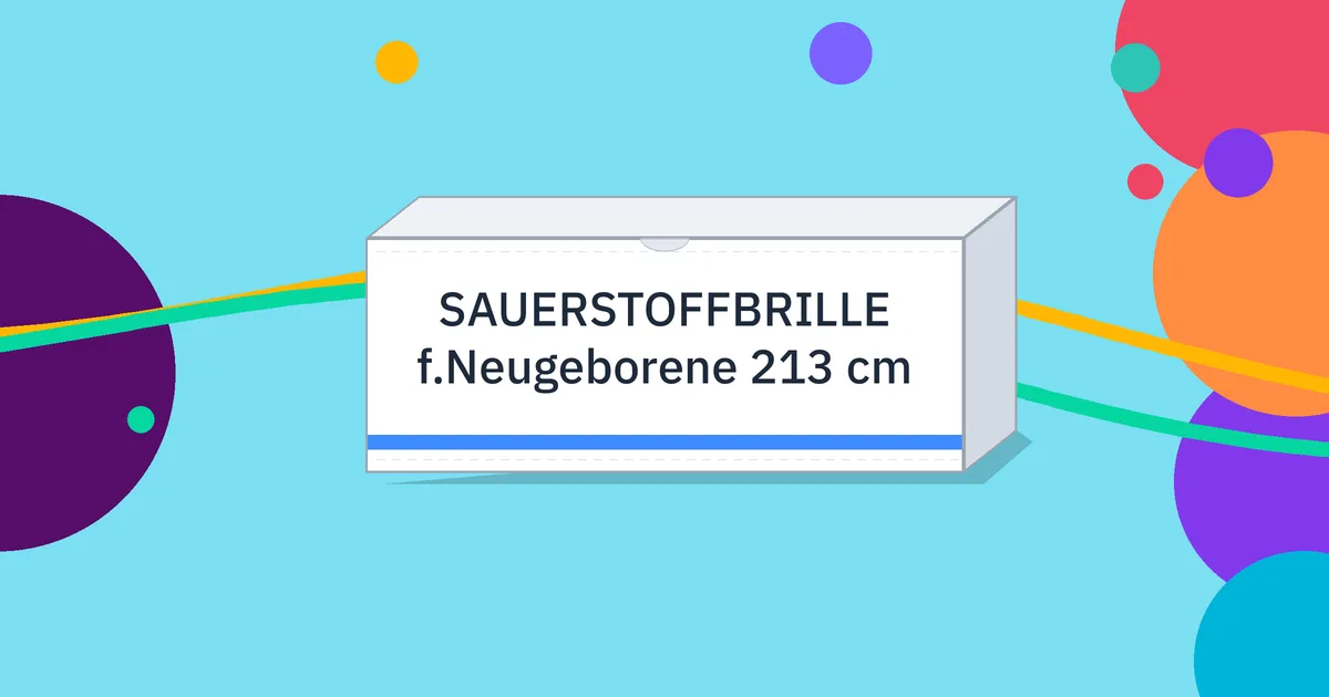 Symbolbild: Packung mit der Aufschrift SAUERSTOFFBRILLE f.Neugeborene 213 cm (PZN 07486460) – Verfügbarkeit und Bezug in Apotheken in Frankfurt am Main