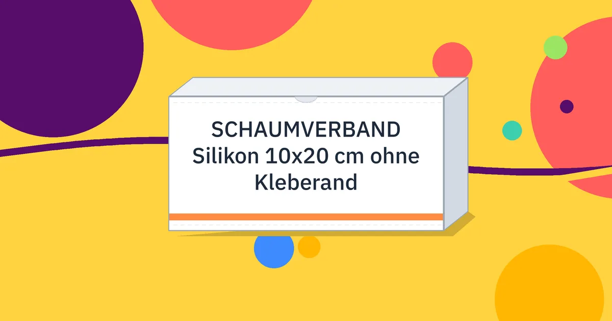 Symbolbild: Packung mit der Aufschrift SCHAUMVERBAND Silikon 10x20 cm ohne Kleberand (PZN 18714510) – Verfügbarkeit und Bezug in Apotheken in Frankfurt am Main