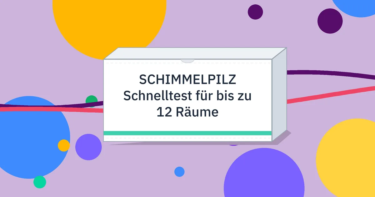 Symbolbild: Packung mit der Aufschrift SCHIMMELPILZ Schnelltest für bis zu 12 Räume (PZN 13582021) – Verfügbarkeit und Bezug in Apotheken in Frankfurt am Main