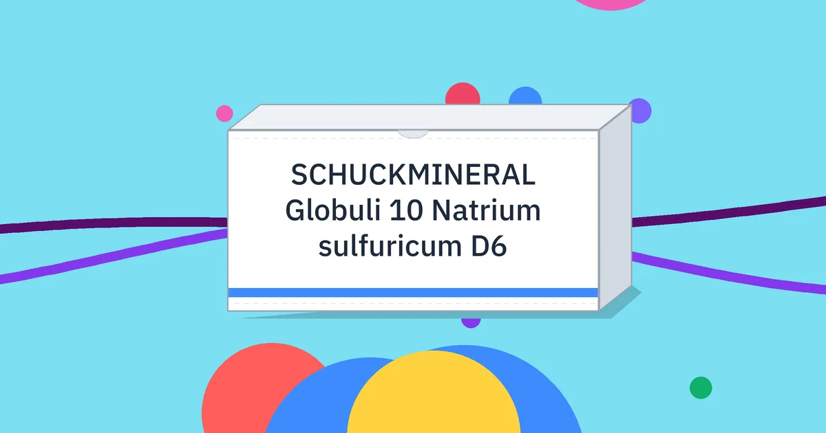 Symbolbild: Packung mit der Aufschrift SCHUCKMINERAL Globuli 10 Natrium sulfuricum D6 (PZN 00425604) – Verfügbarkeit und Bezug in Apotheken in Frankfurt am Main