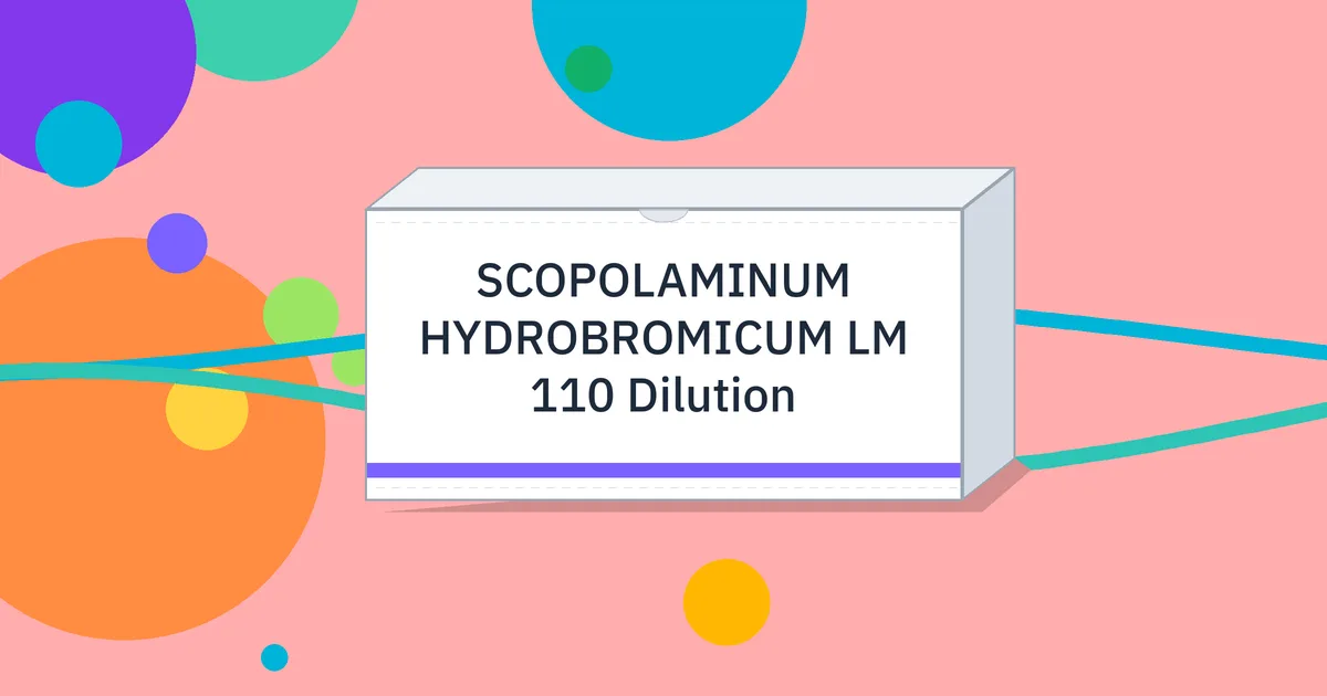 Symbolbild: Packung mit der Aufschrift SCOPOLAMINUM HYDROBROMICUM LM 110 Dilution (PZN 13691678) – Verfügbarkeit und Bezug in Apotheken in Frankfurt am Main