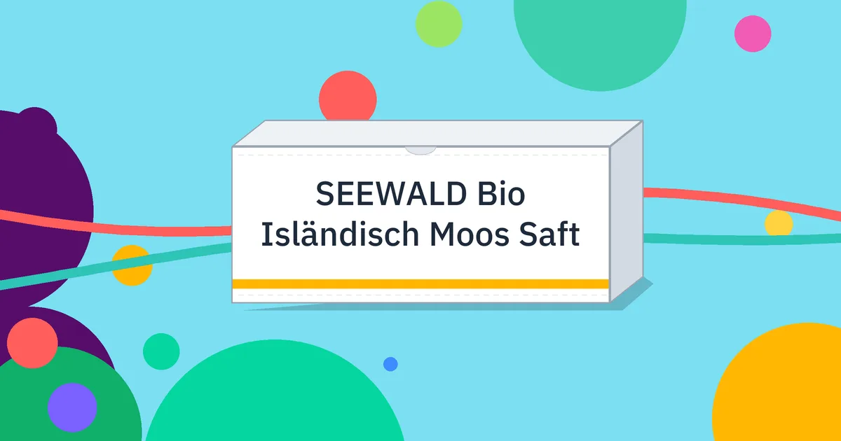 Symbolbild: Packung mit der Aufschrift SEEWALD Bio Isländisch Moos Saft (PZN 20780448) – Verfügbarkeit und Bezug in Apotheken in Frankfurt am Main