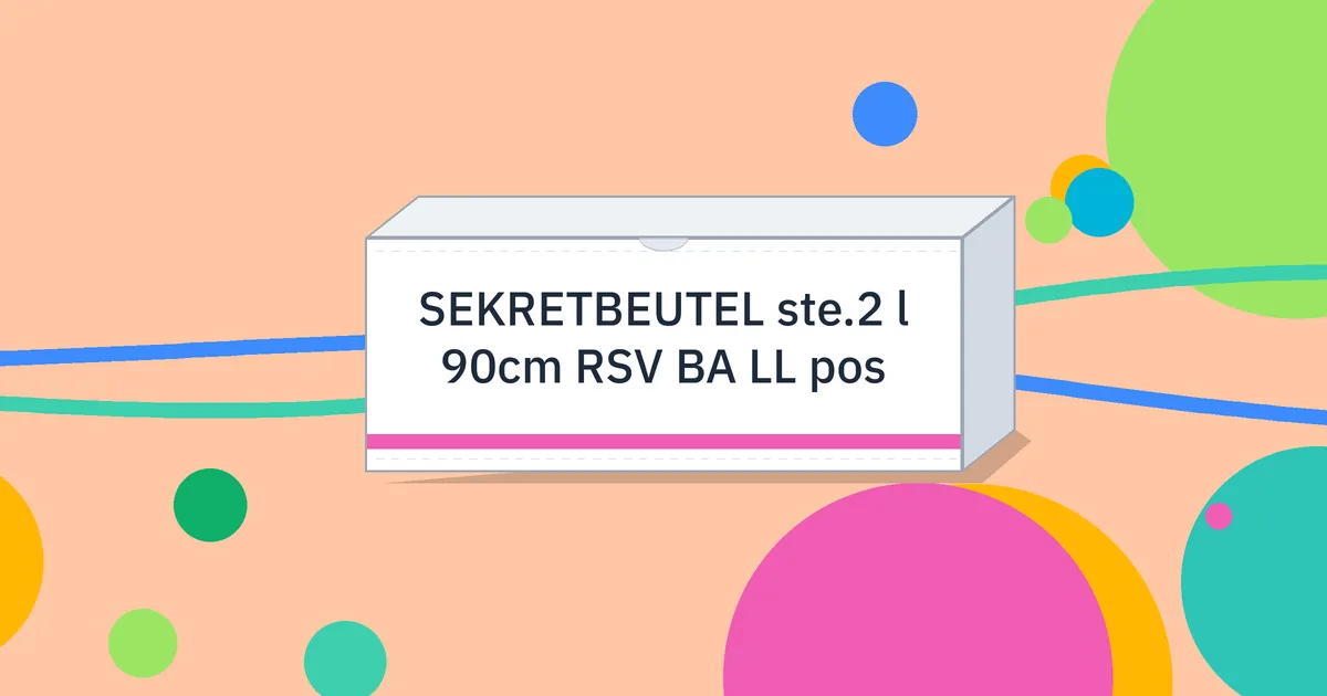 Symbolbild: Packung mit der Aufschrift SEKRETBEUTEL ste.2 l 90cm RSV BA LL pos (PZN 17489005) – Verfügbarkeit und Bezug in Apotheken in Frankfurt am Main