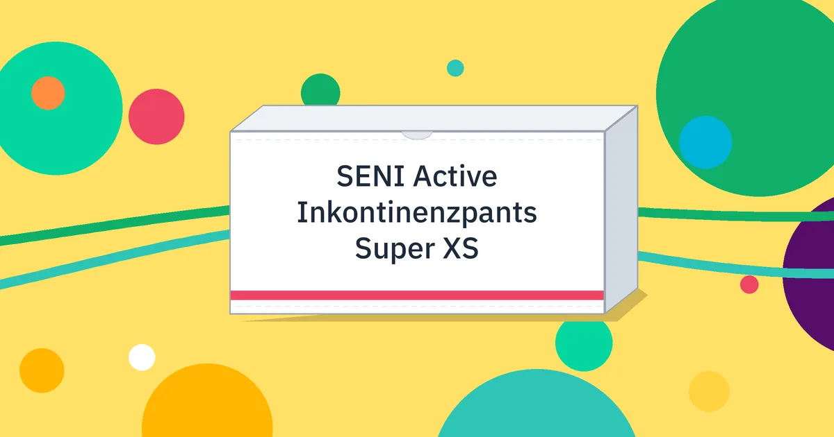 Symbolbild: Packung mit der Aufschrift SENI Active Inkontinenzpants Super XS (PZN 19891527) – Verfügbarkeit und Bezug in Apotheken in Frankfurt am Main
