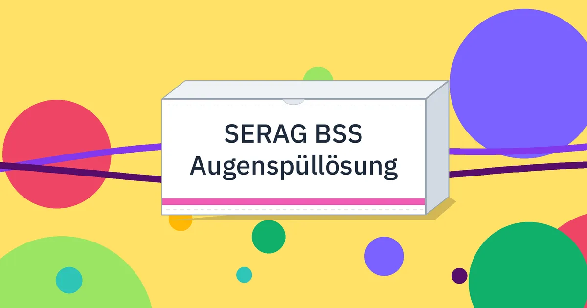 Symbolbild: Packung mit der Aufschrift SERAG BSS Augenspüllösung (PZN 13894051) – Verfügbarkeit und Bezug in Apotheken in Frankfurt am Main