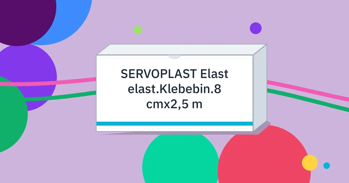 Symbolbild: Packung mit der Aufschrift SERVOPLAST Elast elast.Klebebin.8 cmx2,5 m (PZN 04762758) – Verfügbarkeit und Bezug in Apotheken in Frankfurt am Main
