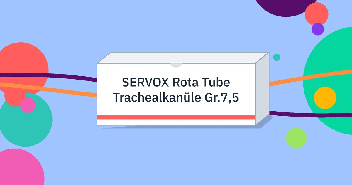 Symbolbild: Packung mit der Aufschrift SERVOX Rota Tube Trachealkanüle Gr.7,5 (PZN 09332933) – Verfügbarkeit und Bezug in Apotheken in Frankfurt am Main