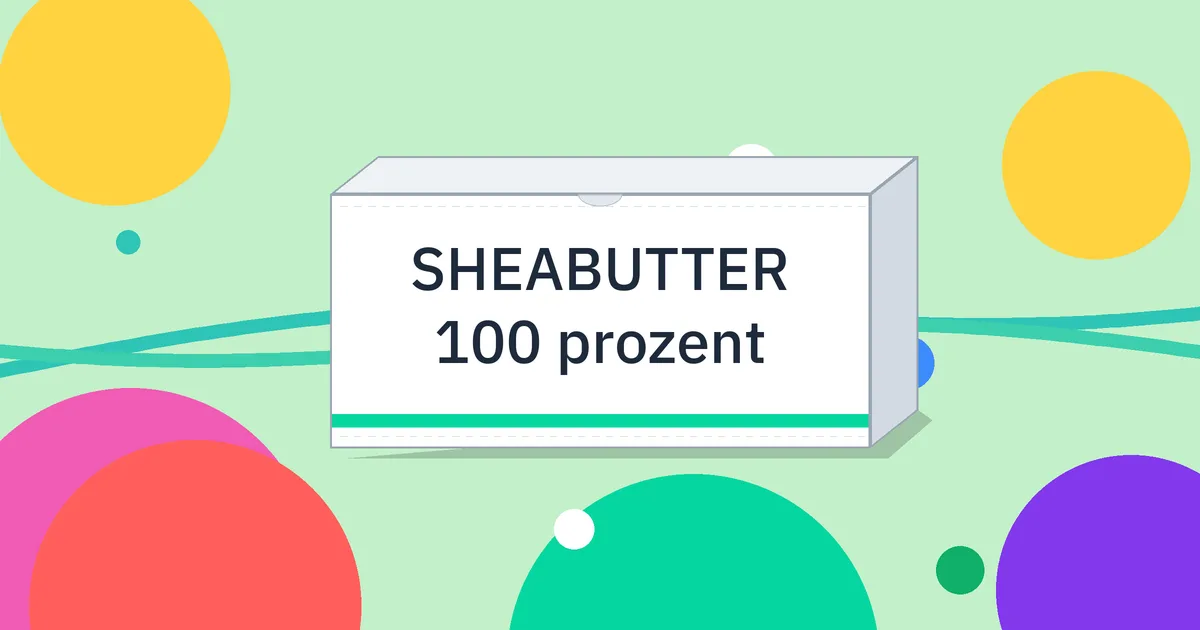 Symbolbild: Packung mit der Aufschrift SHEABUTTER 100 prozent (PZN 11026528) – Verfügbarkeit und Bezug in Apotheken in Frankfurt am Main