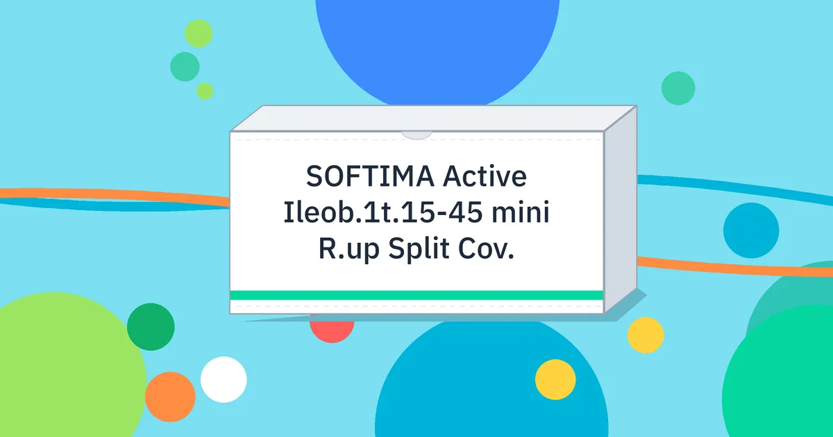 Symbolbild: Packung mit der Aufschrift SOFTIMA Active Ileob.1t.15-45 mini R.up Split Cov. (PZN 14172851) – Verfügbarkeit und Bezug in Apotheken in Frankfurt am Main